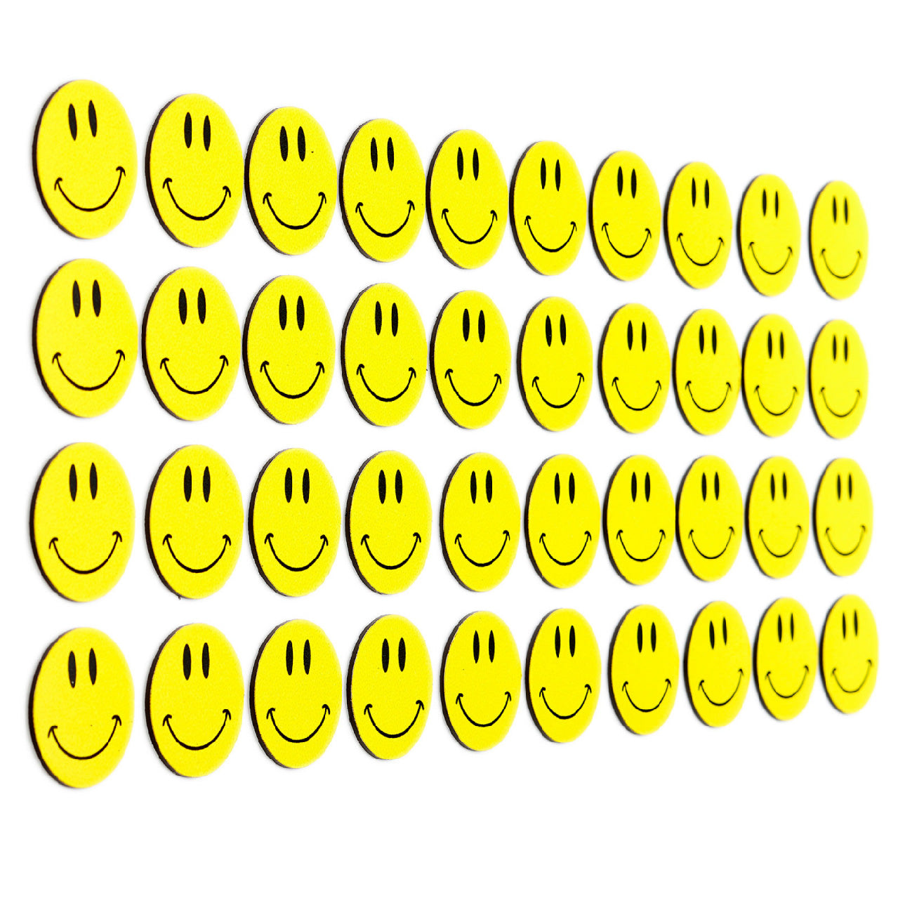 40 GELBE SMILEY MAGNETE Ø 2CM - GRAFBURG & Smileyboard
