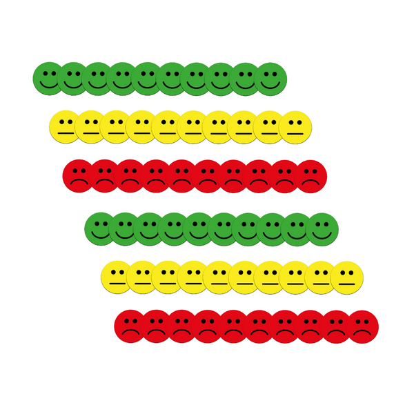 60 FEEDBACK MAGNETE im Set- 60 EMOJI MAGNETE - Ø 2 oder 2,5cm - JE 20X ...