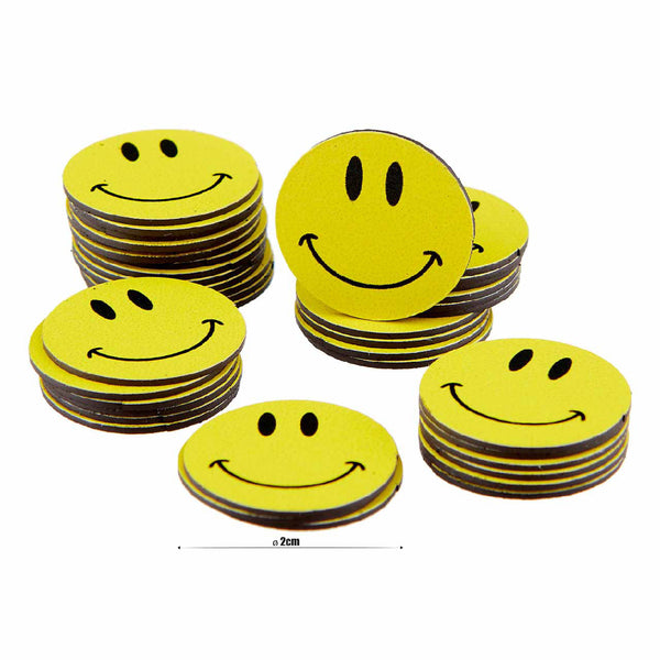 40 GELBE SMILEY MAGNETE Ø 2CM - GRAFBURG & Smileyboard
